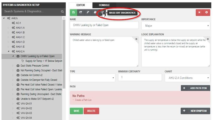 Mass Edit of Diagnostic – BES Plus Tech