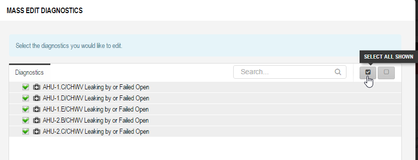 Mass Edit of Diagnostic – BES Plus Tech